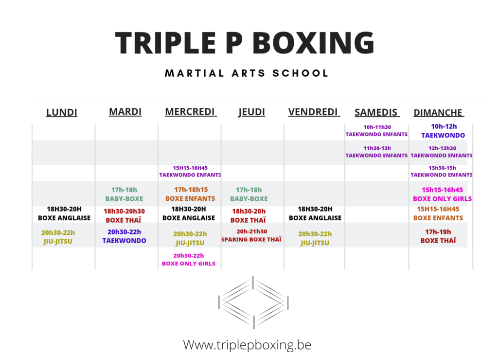 Horaire – TRIPLE P BOXING